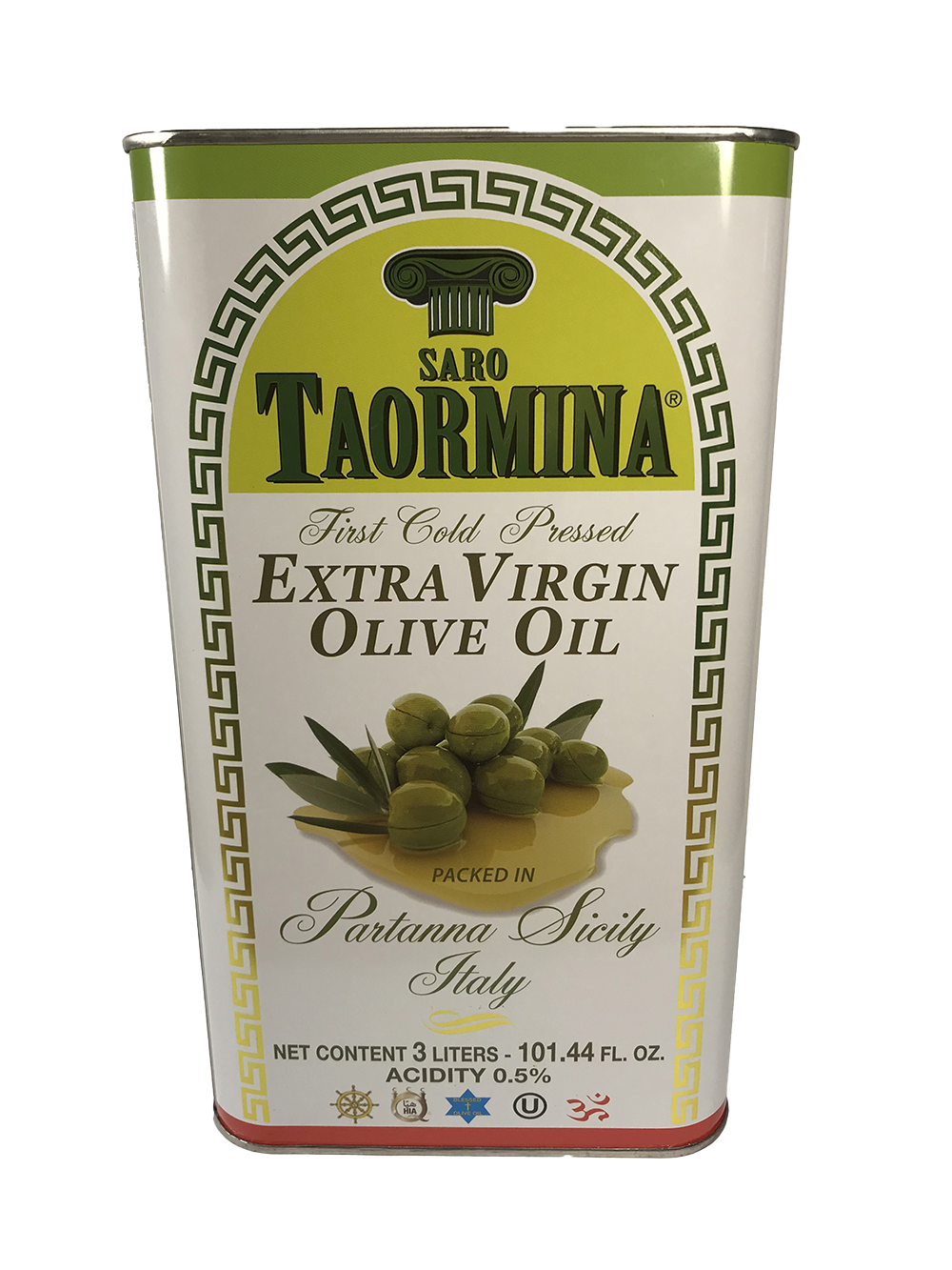 Taormina First Cold Pressesd Extar Virgin Olive Oil – 101.44 FL.OZ – LC ...